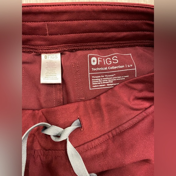 Figs | Pants & Jumpsuits | Figs Womens Burgundy Red Pants Jogger ...